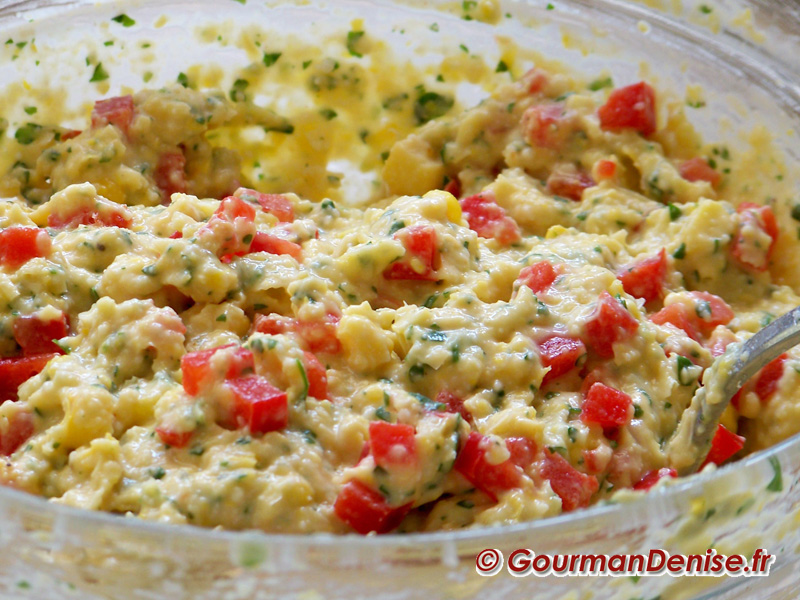 Beignets de Maïs au parmesan et poivron rouge