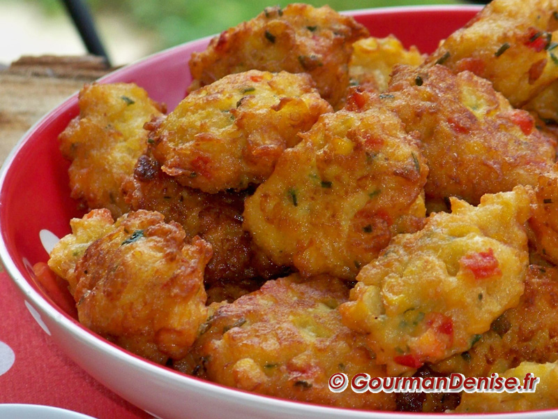 Beignets de Maïs au parmesan et poivron rouge